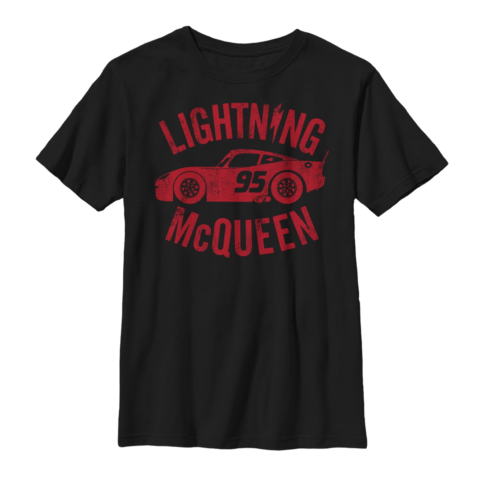 Boy's Cars Lightning McQueen Car Number 95 Graphic Tee Black Small ...