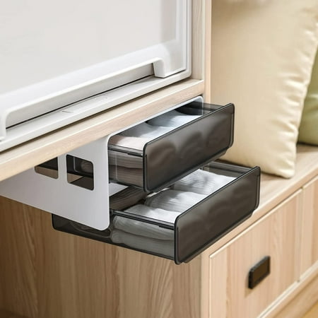 Under Desk Storage Drawer Slide Out, Hidden Self-adhesive Organizer ...