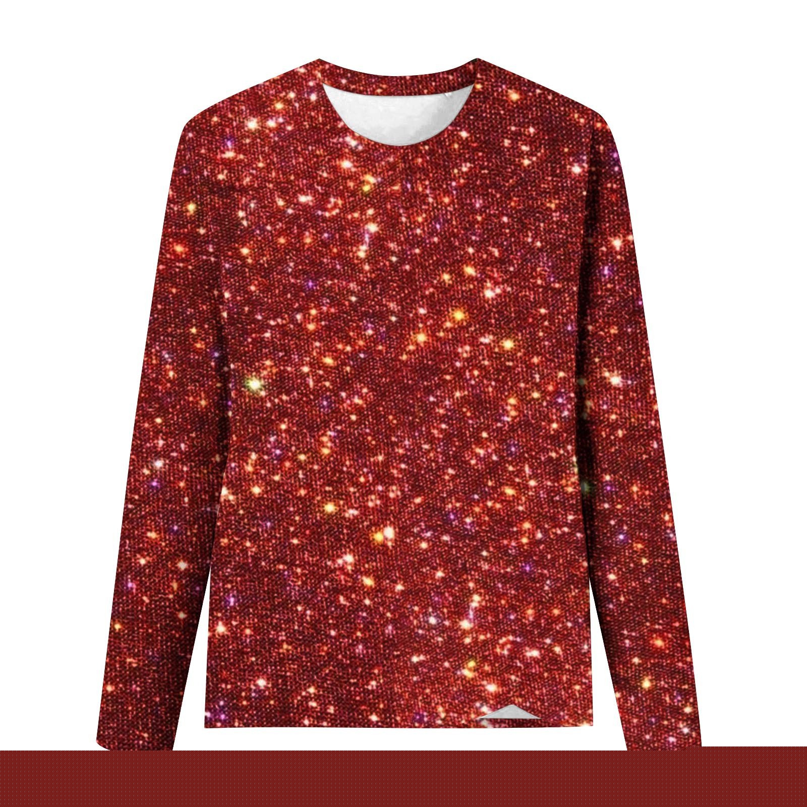 Enjoytime Women's Tops Solid Color Long Sleeve Sequin Sparkle Shirt ...