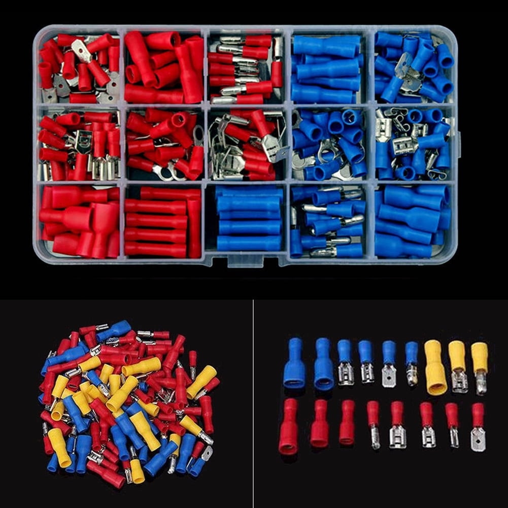 120-Piece Electrical Assorted Wire Cable Terminals Crimp Connectors Kit ...