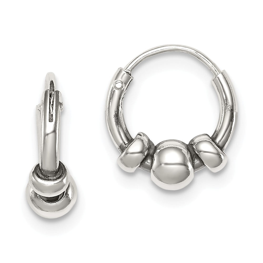 925 Sterling Silver Hoop Earrings 10mm - Walmart.com