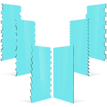Cakes Scraper Sets, 6 Pieces Acrylic Cake Scraper Decorating Contour ...