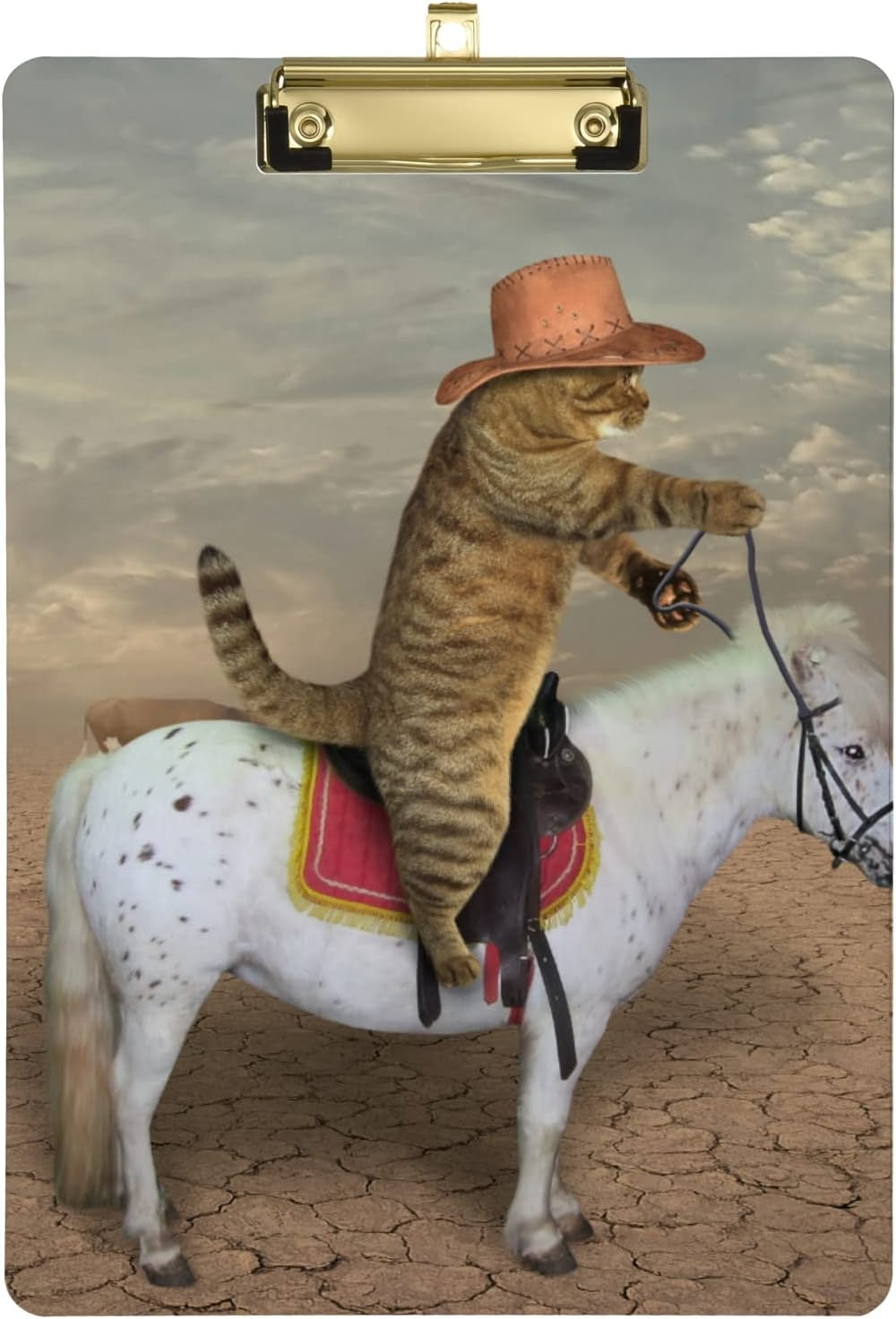 FMSHPON Cat Cowboy Horse Clipboard Hardboard Wood Nursing Clip Board ...