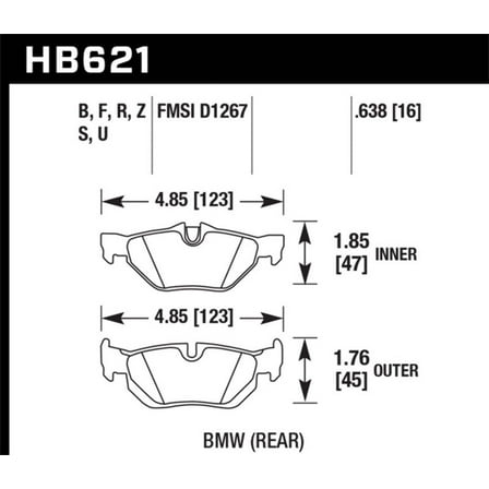 Hawk 2011-2013 Audi A3 Except TDI HPS 5.0 Rear Brake Pads - Walmart.com