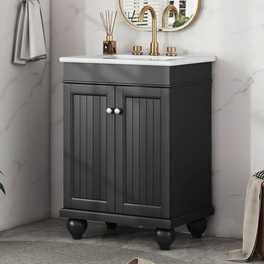 Soft Close Doors Bathroom Vanity With Sink,30 Inch For Small Bathroom ...