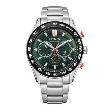 Citizen Men's Chandler Eco-Drive Watch, Green Dial, Brown Leather Band ...