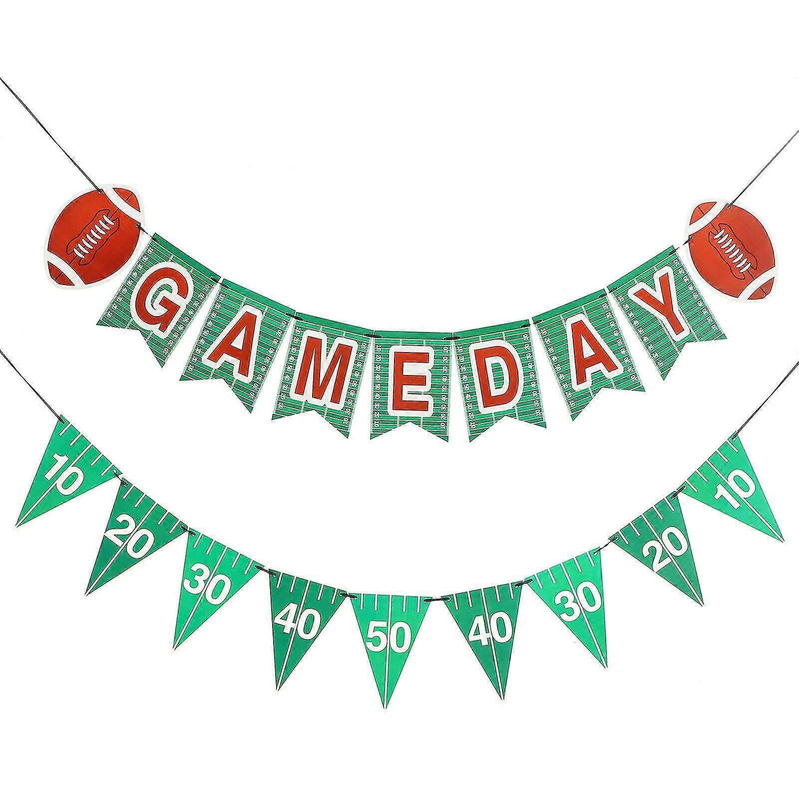 2 banderines colgantes de rugby, banderines de papel de fútbol ...