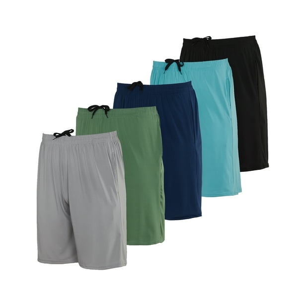 Real Essentials 5 Pack: Men's Dry-Fit Sweat Resistant Active Athletic ...