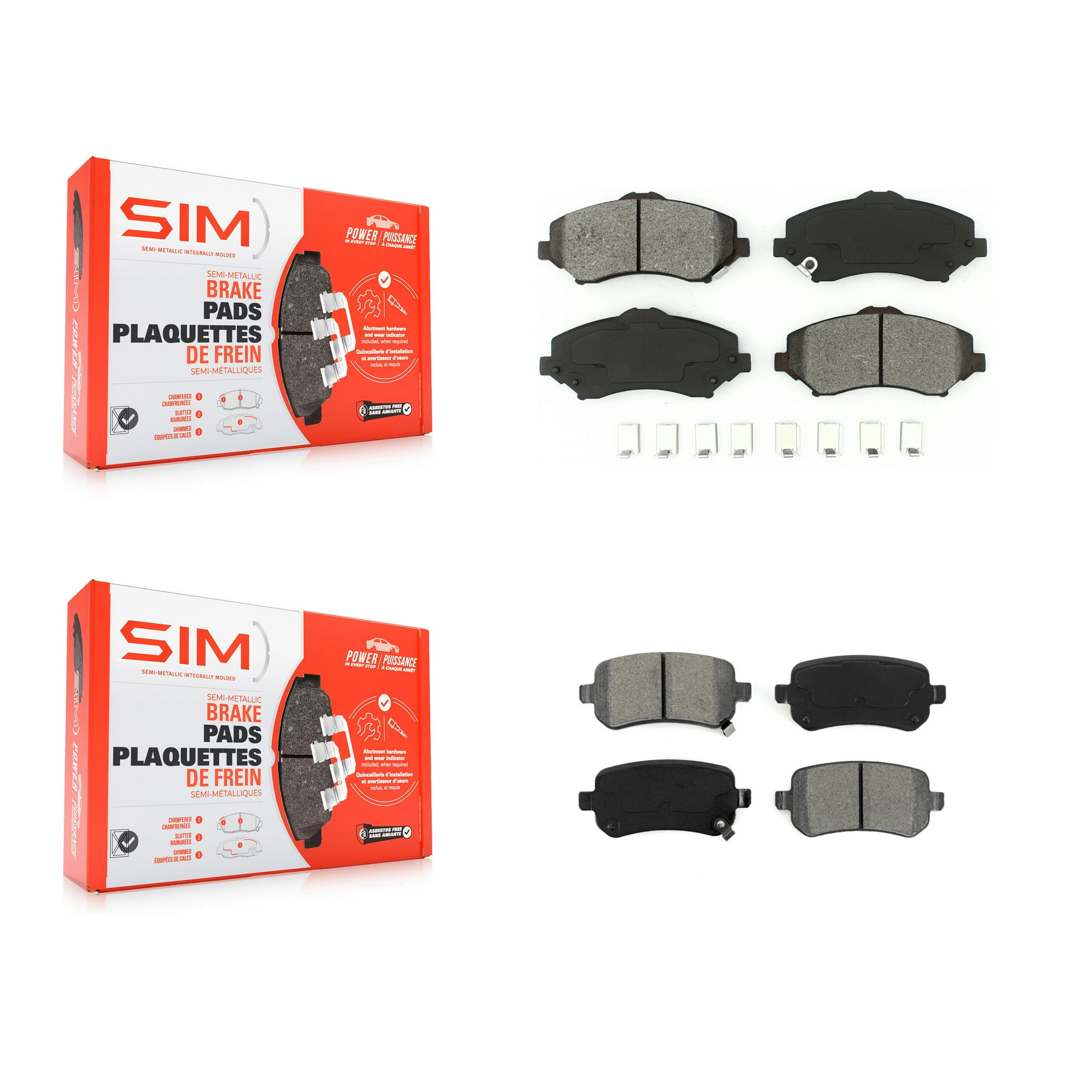 Click here for Sim Front Rear Semi-Metallic Brake Pads Kit For Ca... prices