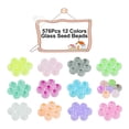 576Pcs 12 Colors Glass Seed Beads Imitation Cat Eye Rondelle Mixed ...