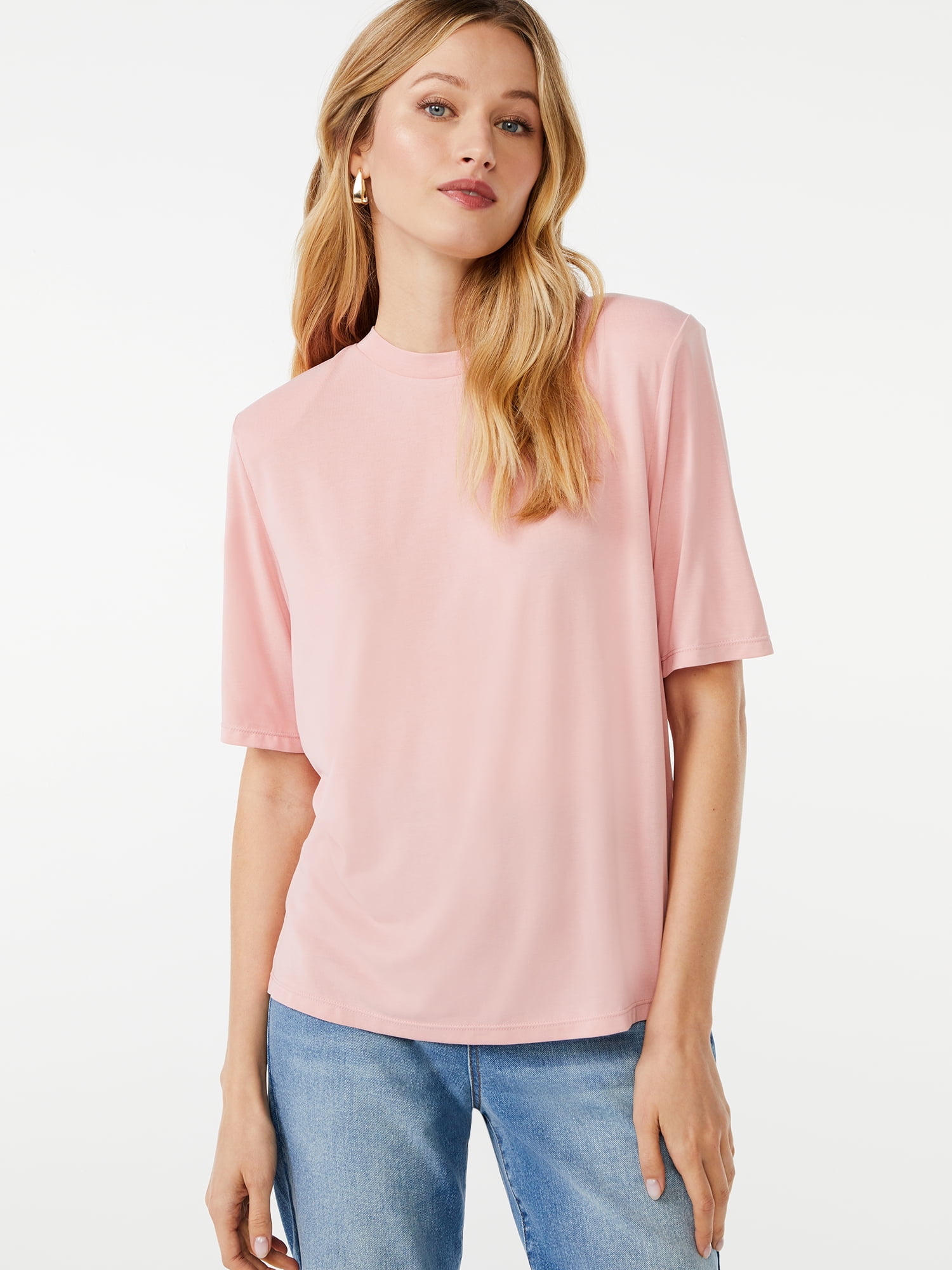 Scoop Women's Shoulder Pad T-Shirt - Walmart.com