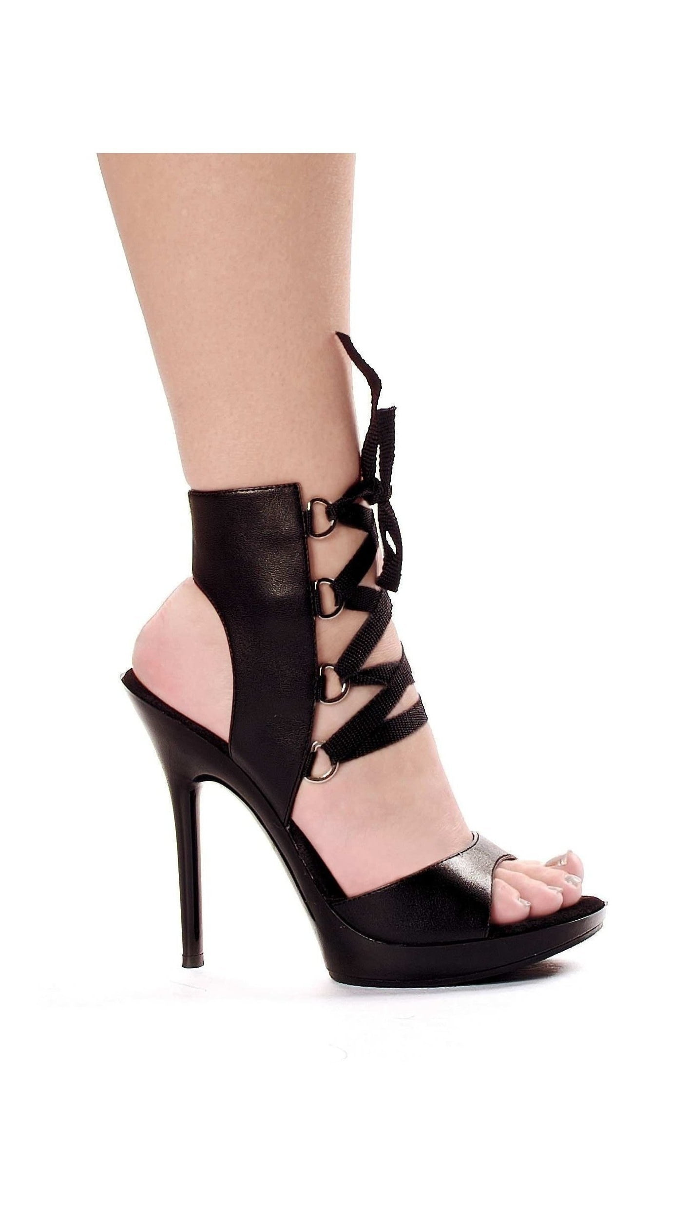 Ellie Shoes E-502-Tonic 5 Heel Ankle High Sandal 10 / White PU ...