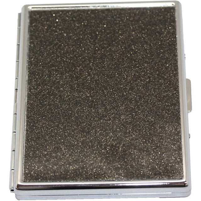 Glitter Compact Metal-Plated Cigarette Case (9 100s Size Cigarettes ...