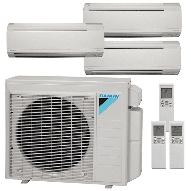 Daikin 3MXS 3-Zone 18 SEER, 2 Ton Mini Split Heating and Cooling Air Conditioner Model ...