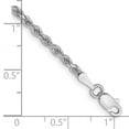 10k White Gold 2.25mm Sparkle-Cut Rope Chain Bracelet 7 Inch Link ...