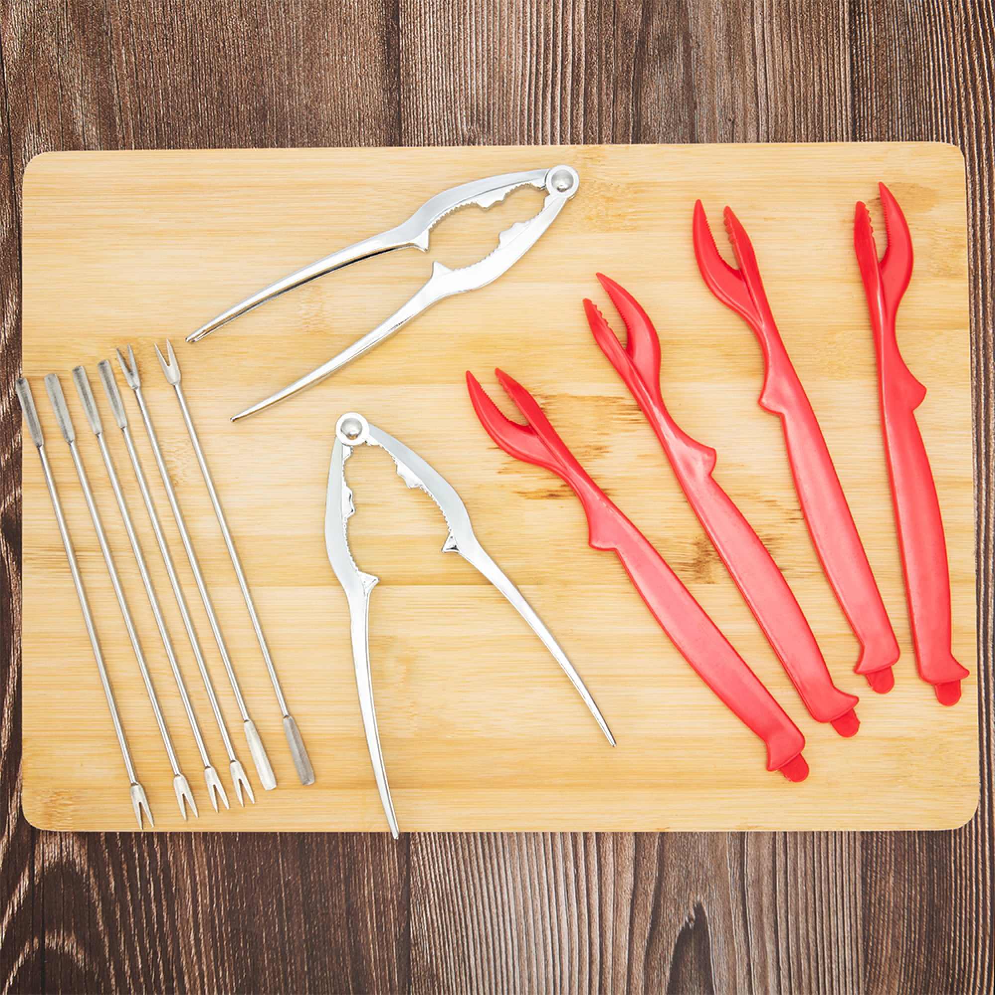 12 Pieces Seafood Tools Set Crab Crackers Nut Cracker Forks Opener ...