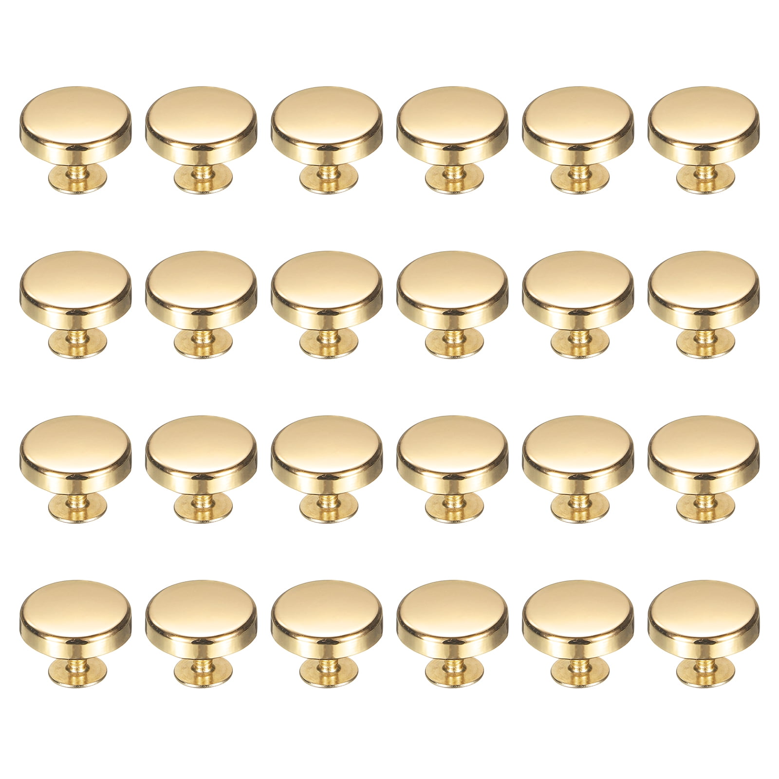 Uxcell 24 Pcs Flat Head Button Stud 15mm Screw Back Rivets Stud Set ...