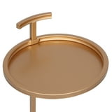 Abble Dia 14 in. x H 26.4 in. Gold Round Metal End Table & C-Table ...