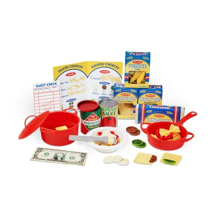 Melissa & Doug 59-Piece Felt Pasta Restaurant Pretend Play Food Set ...