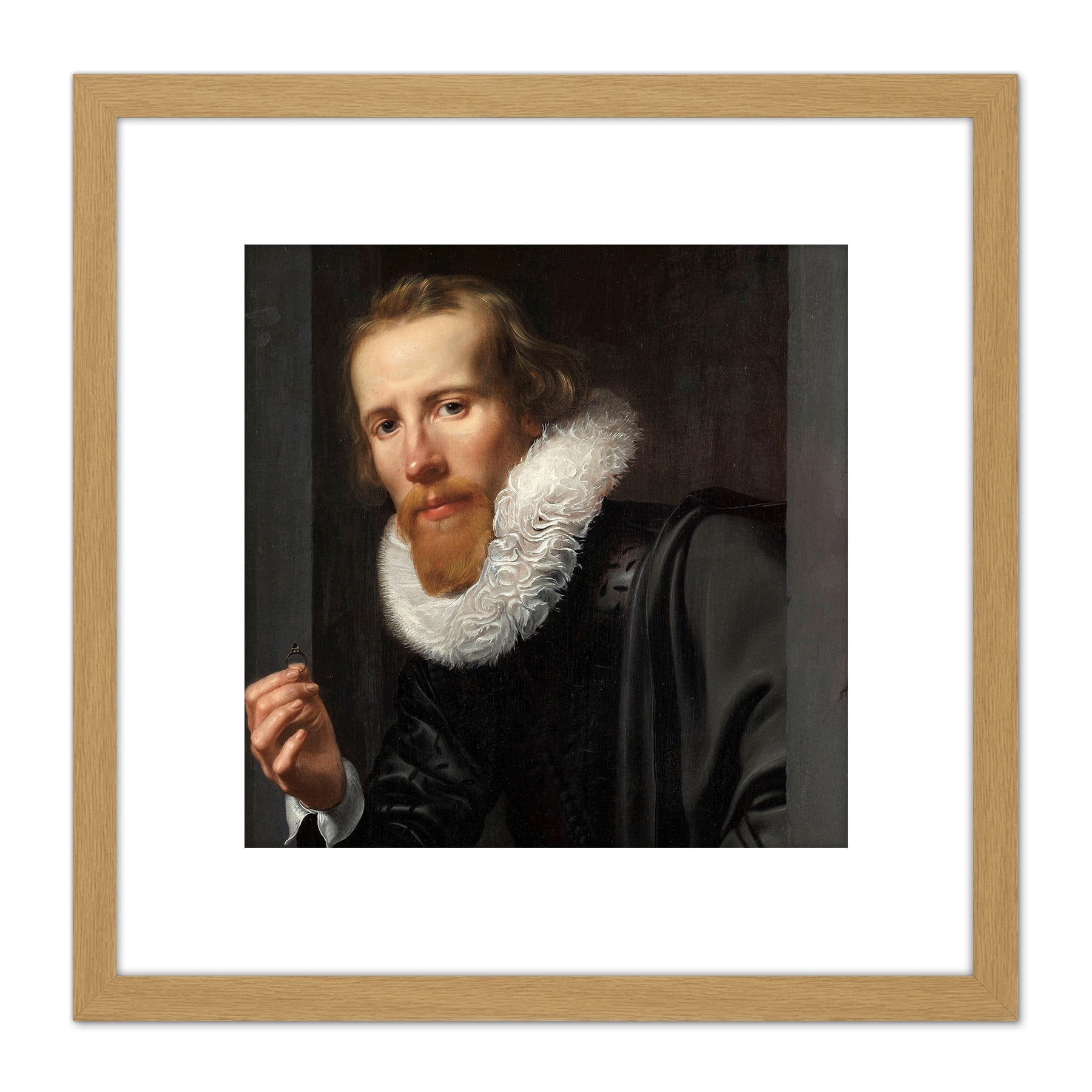 Van Den Valckert Portrait Goldsmith Painting 8X8 Inch Square Wooden ...