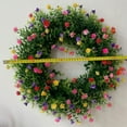 Artificial Daisy Wreath - 18 Inches Eucalyptus Wreath with Colorful ...