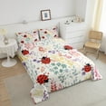 YST Reptile Ladybug Queen Comforter Set,Cute Floral Ladybug Bedding Set ...