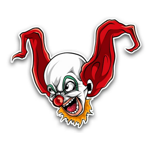 Angry Clown Horror Face Joker - 3" Vinyl Sticker - For Car Laptop I-Pad ...