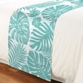 Bed Runner Turquoise Palm Leaves Bedding Scarves Soft Decorative Bed ...