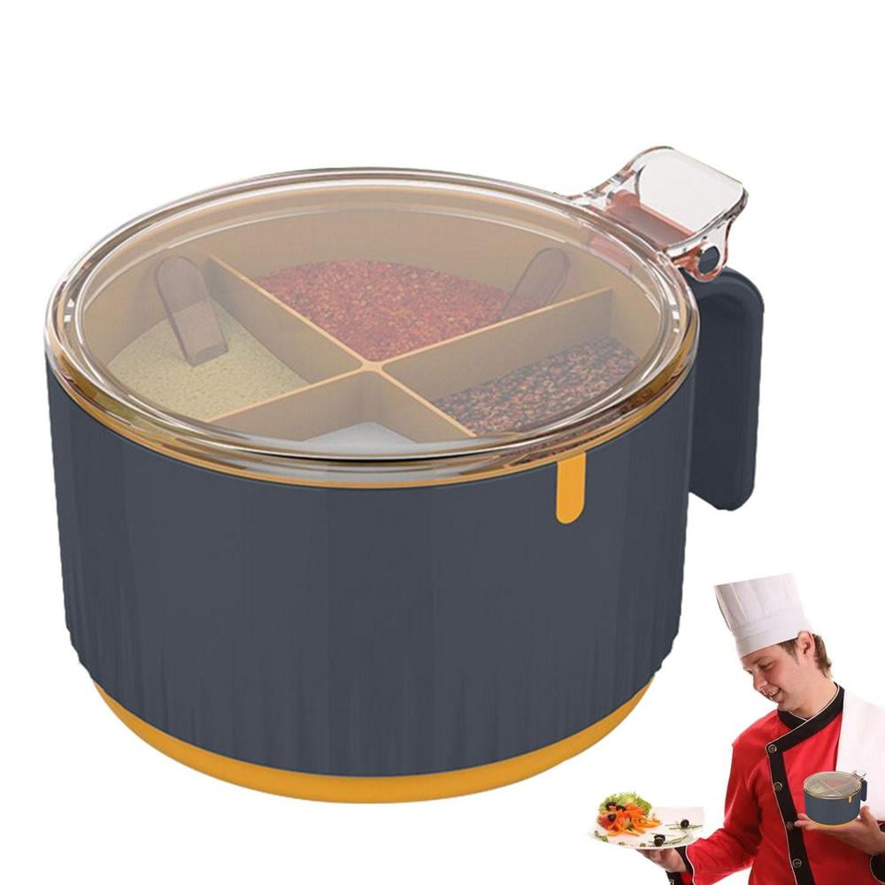 Spice Holder Box for Kitchen | Spice Pots Clear Seasoning Box with Side ...