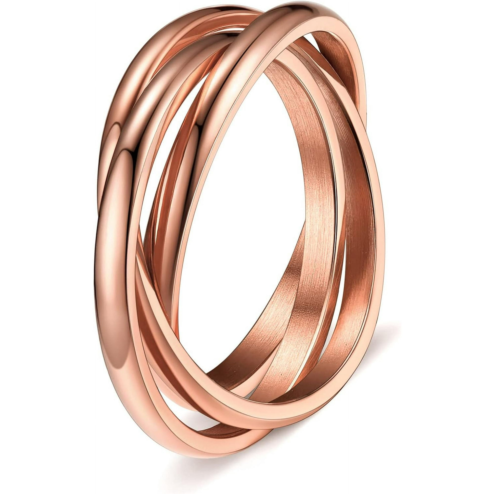 Click here for Oruyrop Women Triple Interlocked Rolling Ring  Del... prices