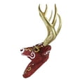 Sweet Rose Red Parade Buck Stag Deer Golden Antlers Scrollwork Wall ...