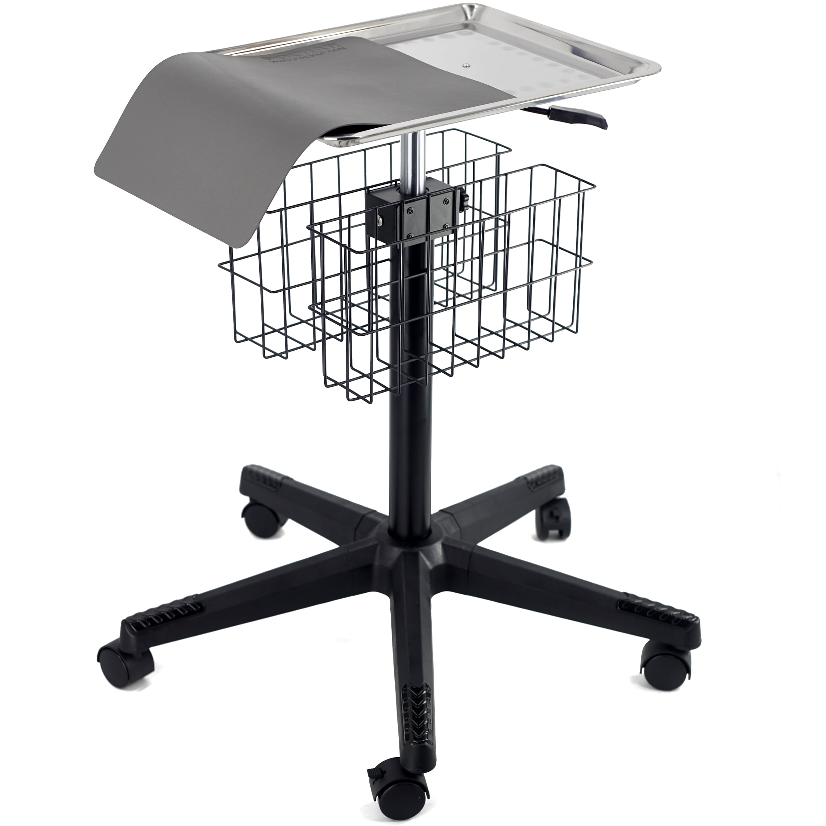 Salon Rolling Tray on Wheels - Mobile Stainless Steel Tray with Baskets ...