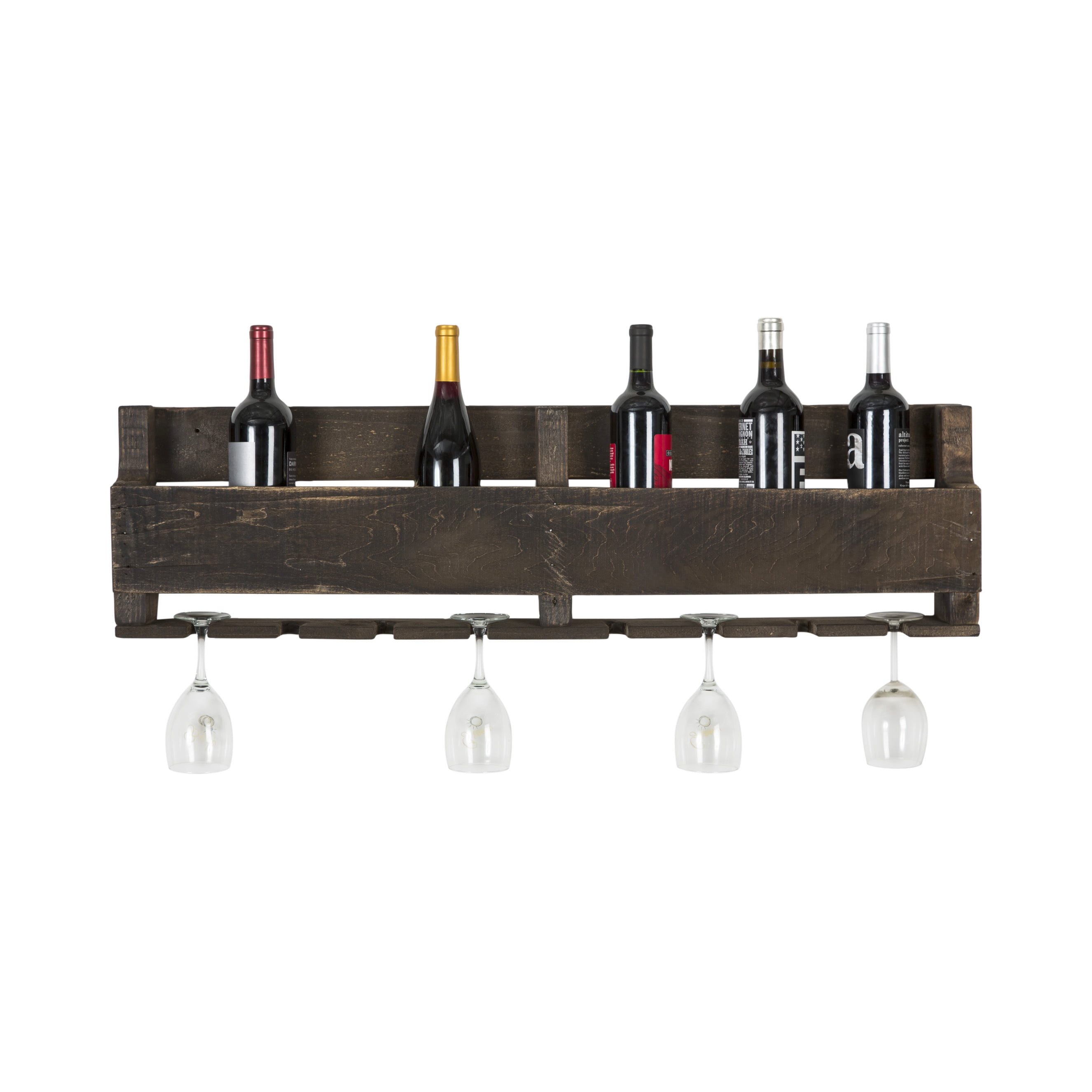 Isabella Pallet Wine Rack, Dark Walnut - Walmart.com