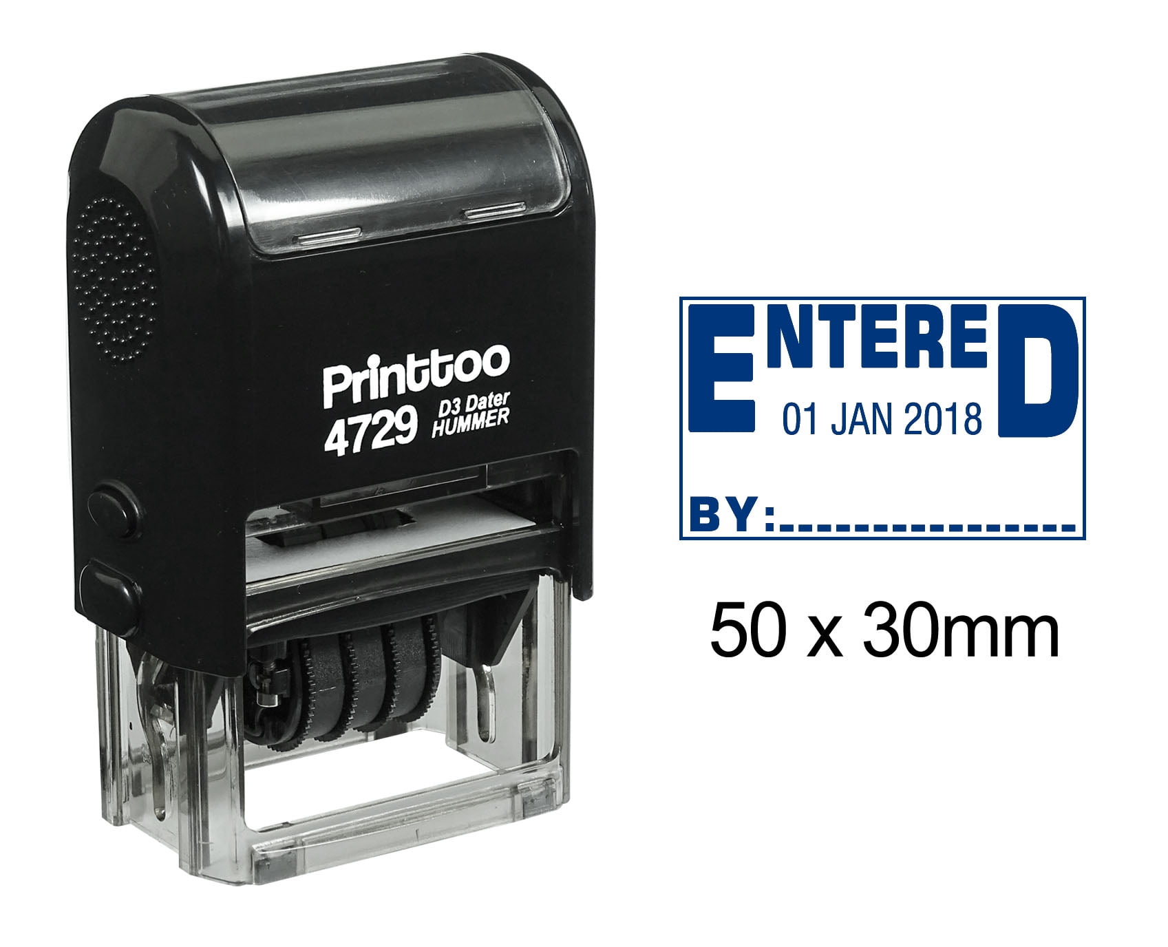 Printtoo Self Inking Dater Stamp With Entered By Text Date And Sign ...
