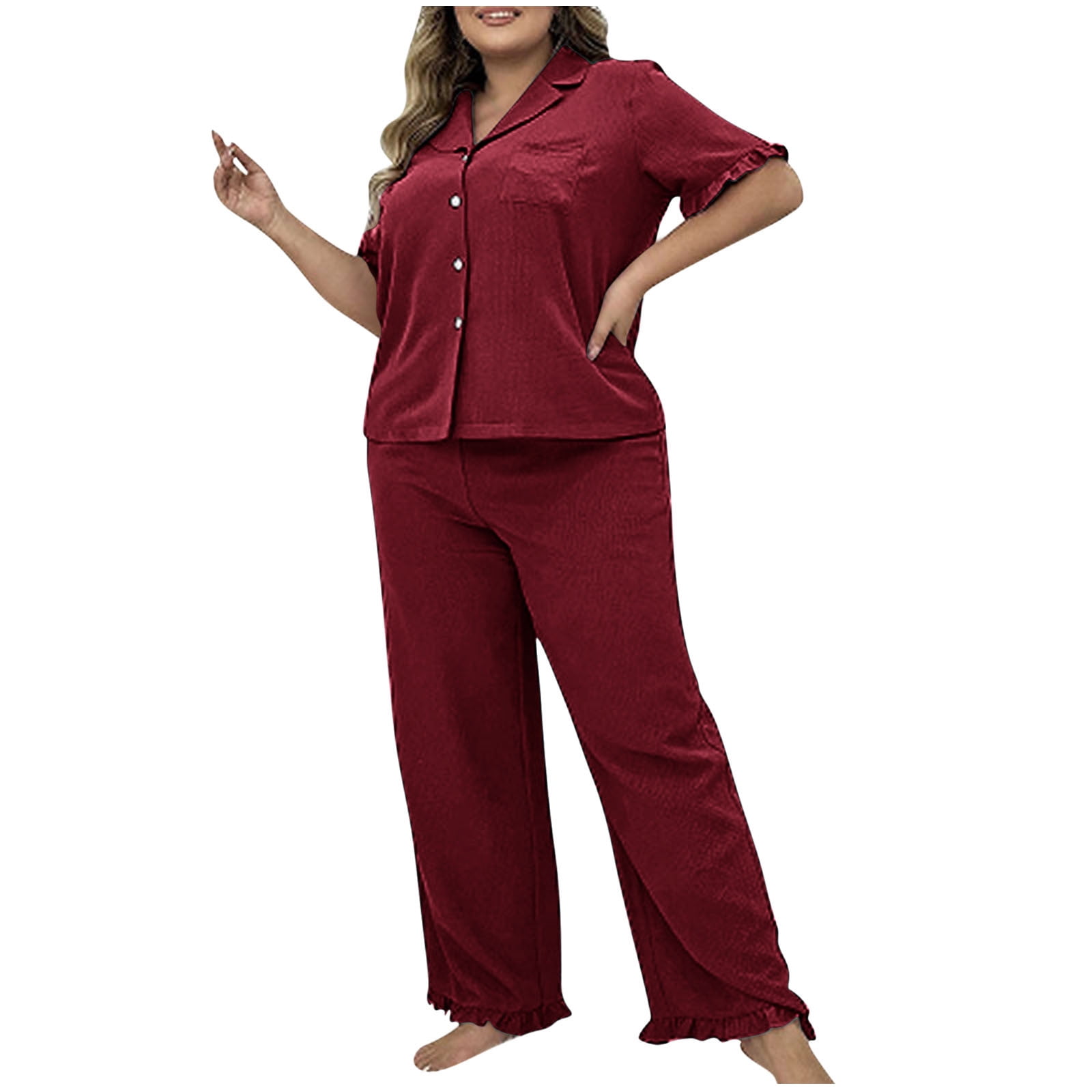 Click here for Fewfanhot Womens Plus Size Fashion Lapel Short Sle... prices