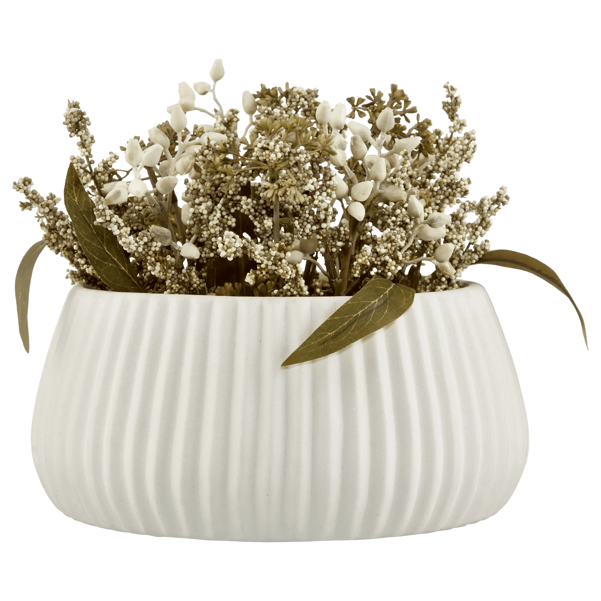 Click here for Bouclair White Mixed Greenery In Ribbed Pot 9.84 X... prices