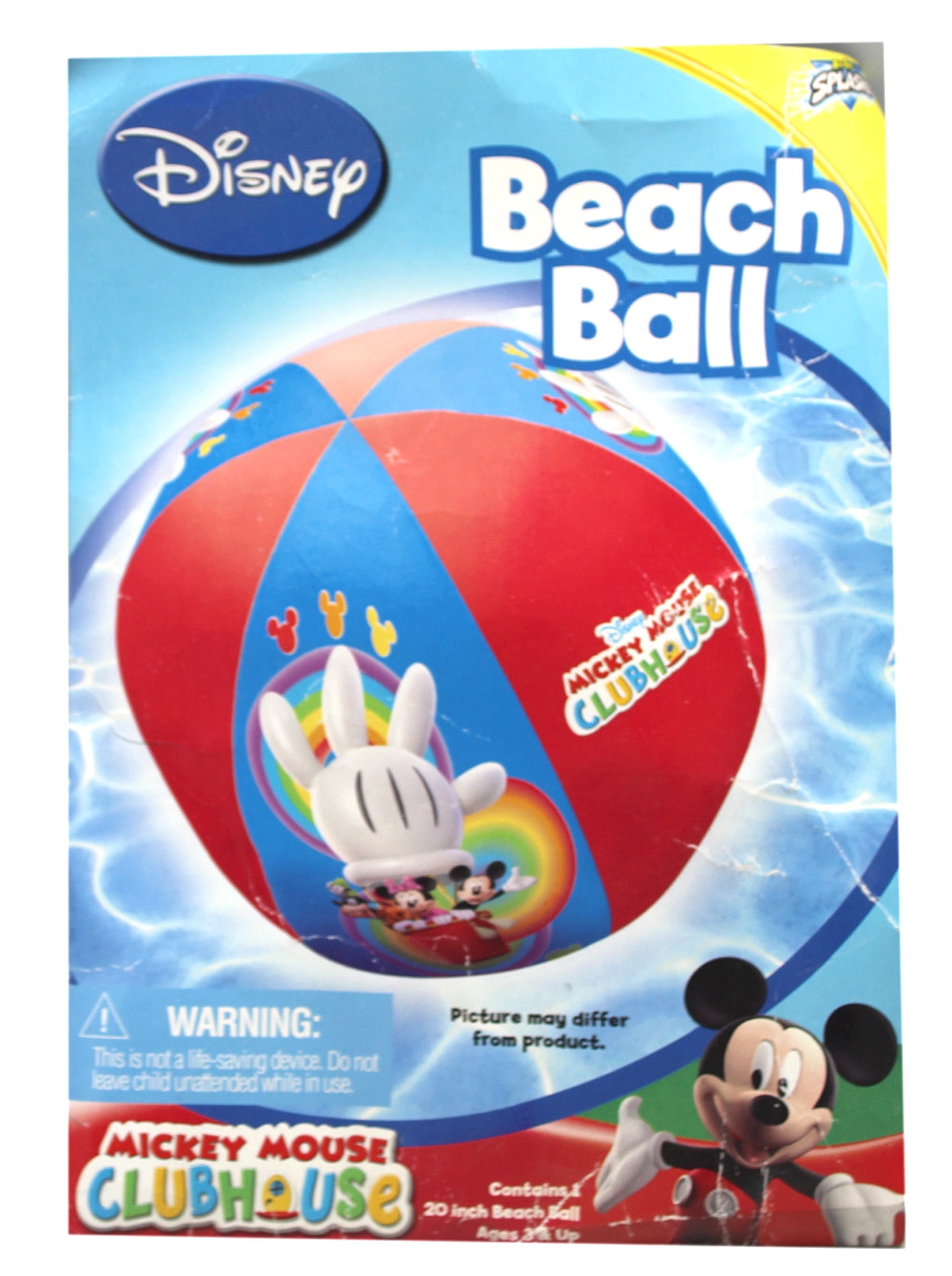 Mickey and Friends in a Hot Air Balloon Red and Blue Colored Kids Beach ...