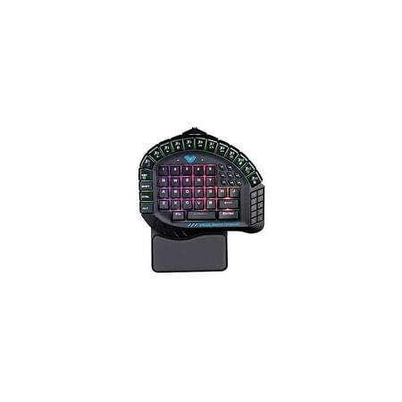 Blue Switch RGB One-Handed Mechanical Gaming Keyboard with Wrist Pad ...