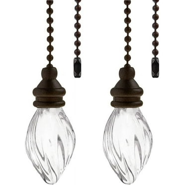 2Pcs Vintage-Style Fan Pull Ceiling Fan Chain Pulls Crystal Prism Ball ...