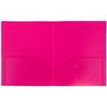 JAM Paper Heavy Duty Plastic 2 Pocket School Folders, Fuchsia Hot Pink ...