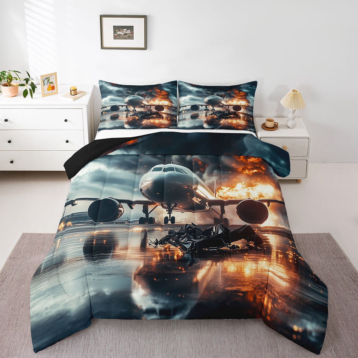Click here for Erosebridal 3d Plane Bedding Full Comforter Set Fo... prices