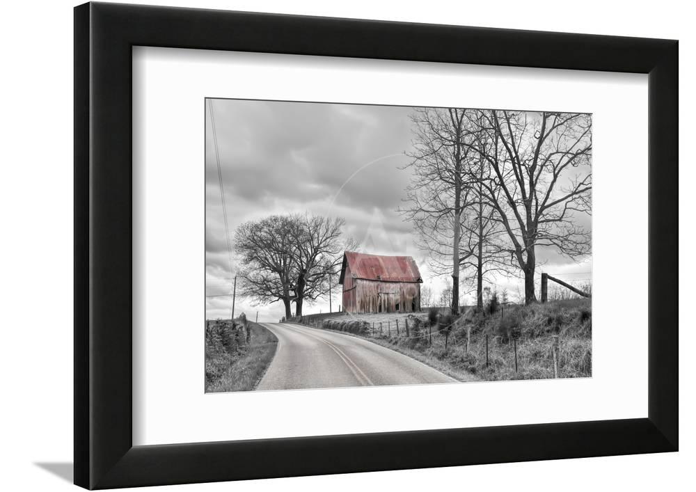 Springs Barn and Road BW Framed Print Wall Art by Bob Rouse Sold by Art ...