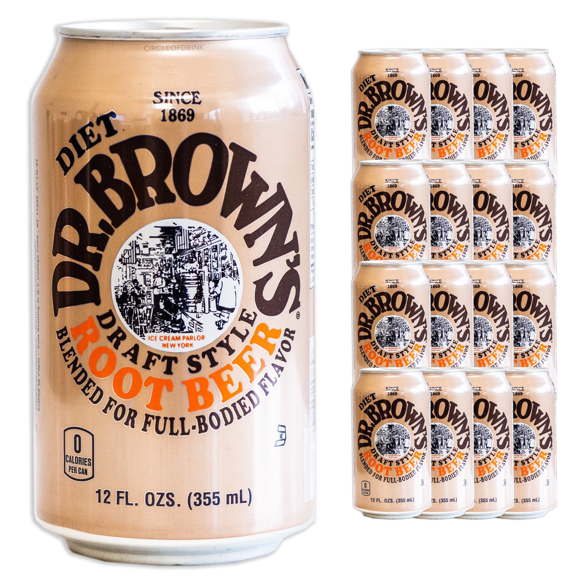 Dr Brown's Diet Root Beer Soda - Draft Style - Full Bodied Rich Flavor ...