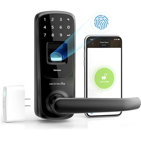 UL3 BT 2nd Gen Smart Lock (Black), 5-in-1 Keyless Entry Door Lock with ...