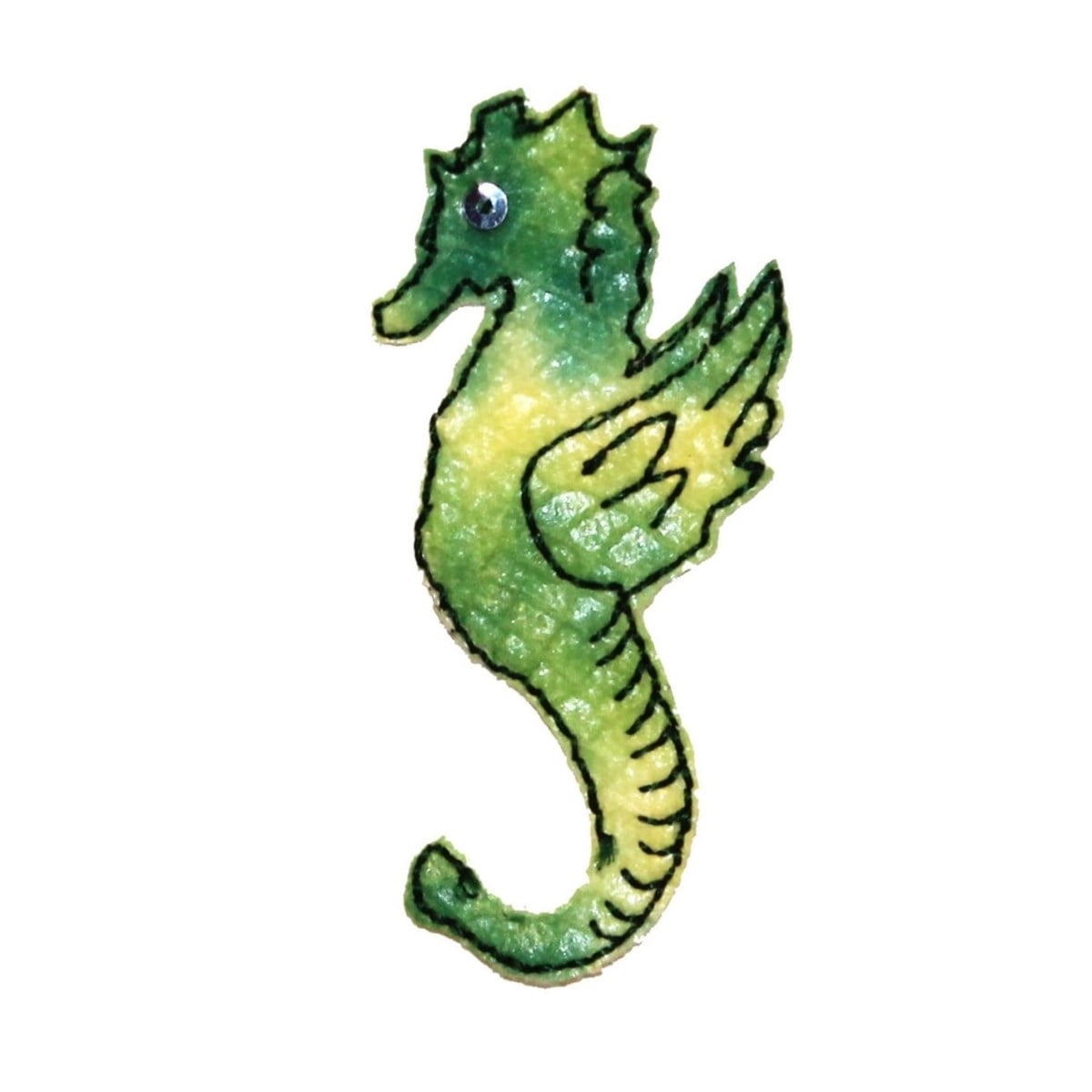 ID 0304 Green Seahorse Patch Sea Life Fish DIY Embroidered Iron On ...