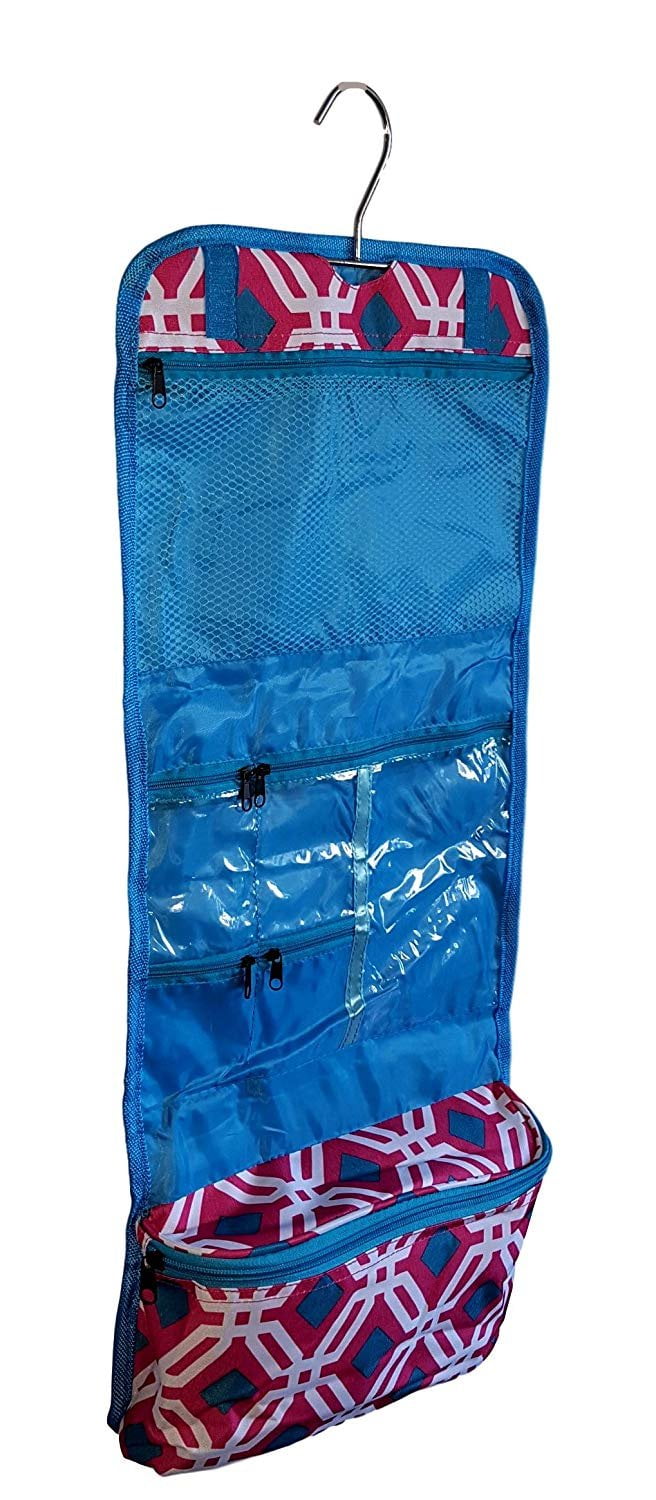 Hanging Cosmetic Organizer Bag - Roll up for Storage and Travel Pink ...