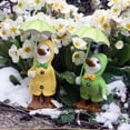4.7in Duck Garden Statue With Umbrellas - Weatherproof Resin Ornament ...