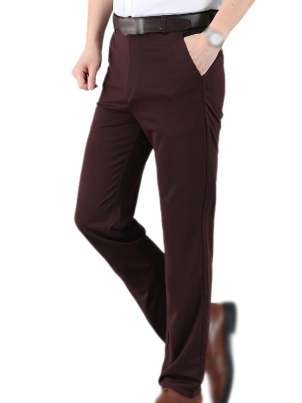 Xmarks Mens Casual Stretch Khaki Pant,Classic Fit High Waist Casual ...