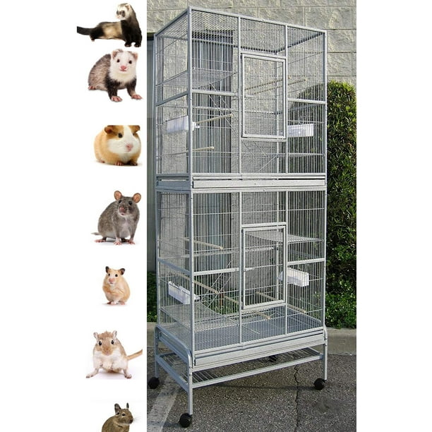 74" X-LARGE Double Stacker Multi-Level Small Animal Critter Rolling ...