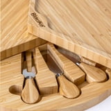 BlauKe® Bamboo Cheese Board & Knife Set – 14 inch Round Board, Serving ...